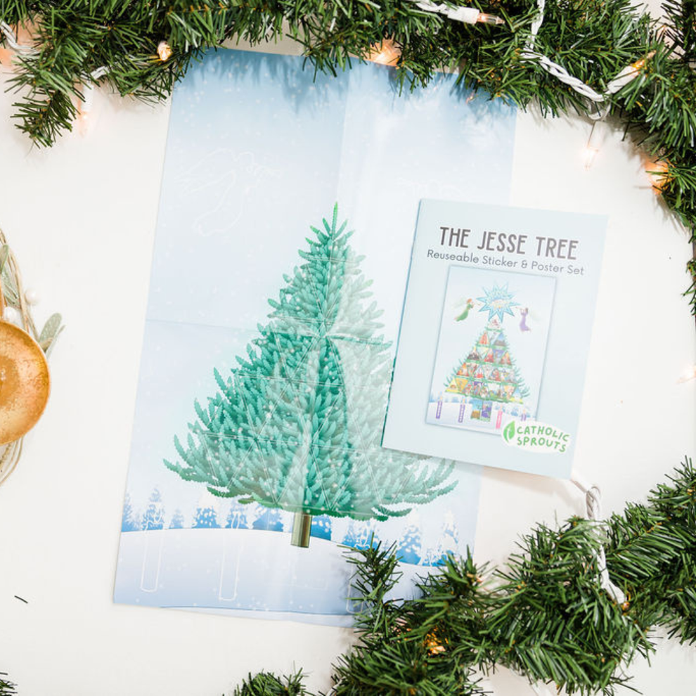 The Jesse Tree Devotional Reusable Stickers and Poster – Catholic Sprouts